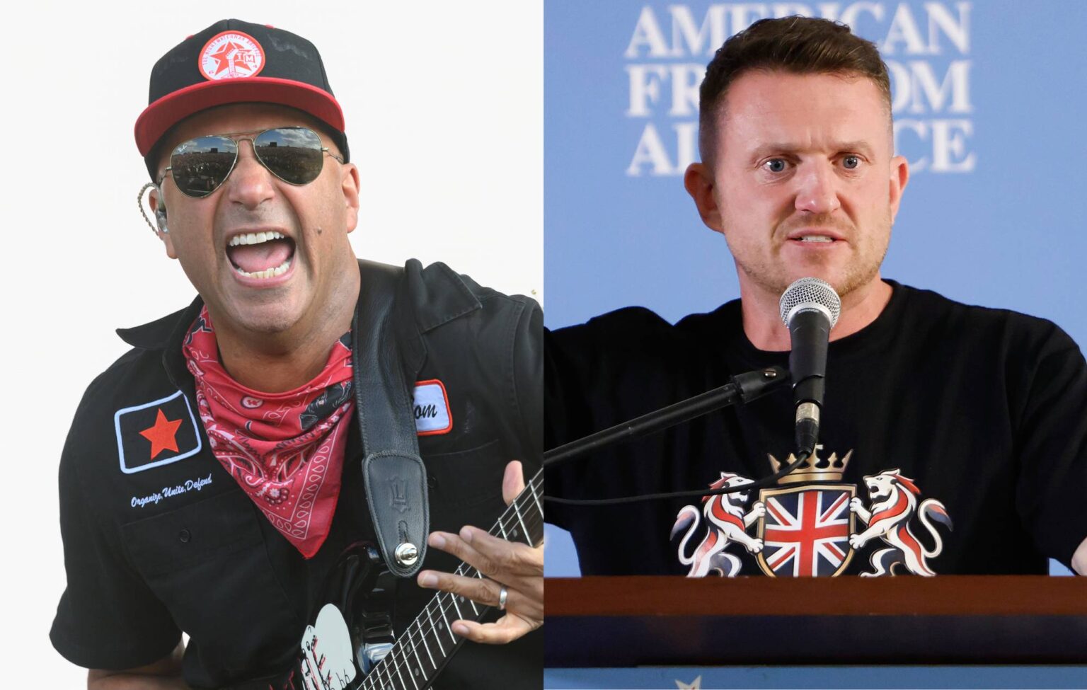 Tom Morello deler besked til Tommy Robinson ved Download 2026 ...